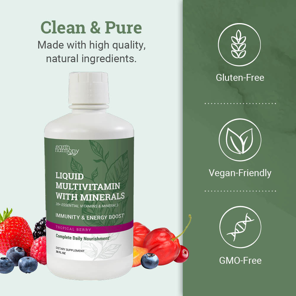 Liquid Multivitamin - 30+ Essential Vitamins & Minerals – Earth Harmony ...